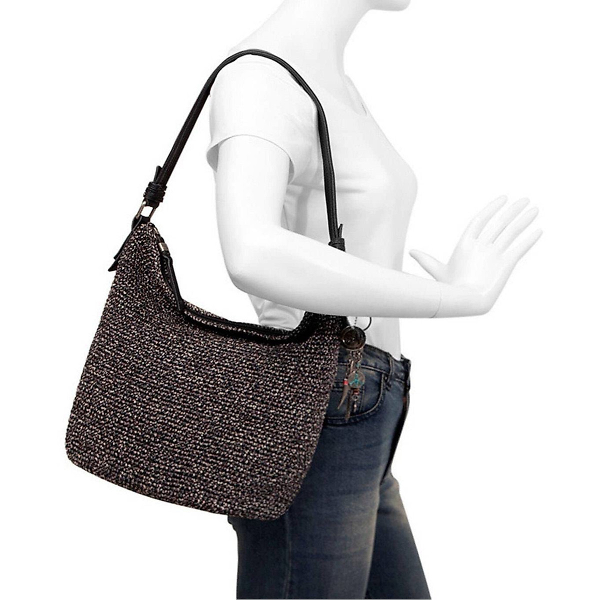 The Sak Sequoia Crochet Hobo (Red Static)