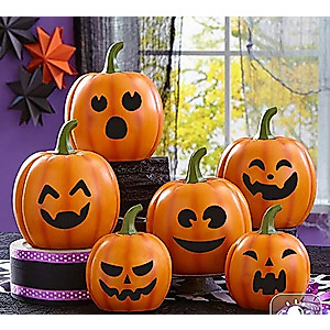 Halloween Pumpkin Stickers Crafts Decorations -Make Your Own Jack-O-Lantern - Trick or Treat Party Supplies 64Ct