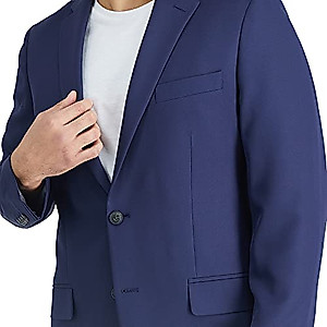 Haggar mens The Active Series Classic Fit Gabardine Blazer Business Suit Jacket, Indigo, 42 Short US