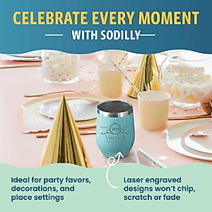 65th Birthday Gifts for Women, Vintage 1959 Stemless Wine Tumblers for Women, 65 Year Old Gifts Ideas, Wife, Mom, Friends, Sister, Turning 65 and Fabulous Birthday Gifts Wine Tumbler, 12oz Mint