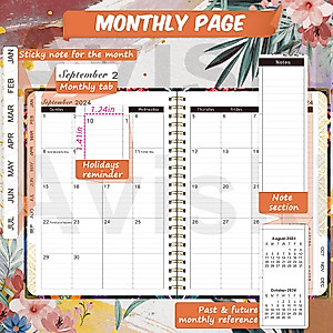 2024 Planner, Weekly & Monthly Planner 2023 from Jan. 2024-Dem. 2024, 6.1"×8.5", Academic Planner 2024 with Tabs, Thick Paper, Twin-Wire Binding, Home or Office Use for Gifts