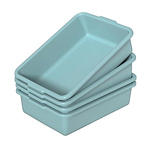 Neadas 13 L Plastic Bus Tubs Restaurant, Utility Bus Box, Mint Green, 4 Packs