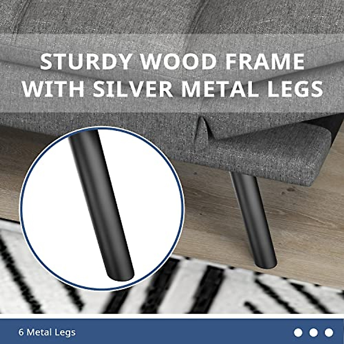 FONTOI Futon Sofa Bed Memory Foam Couch Sleeper Daybed Foldable Convertible Loveseat, Dark Gray