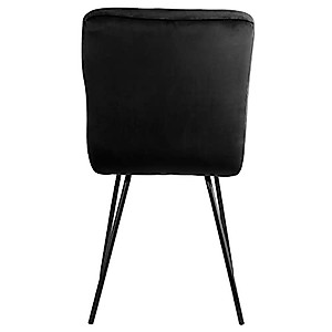Elama BLK Velvet Tufted Chairs, 2 Piece Set, Black