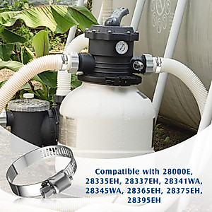 Saintrygo 2 Pcs Pool Hose for Above Ground Pools 1.5 Inches Diameter Pool Pump Replacement Hose 59 Inches Length Swimming Pool Hose with 4 Pcs Hose Clamps (White)