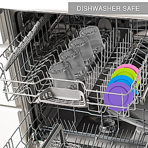 ARCOOLOR Containers Replacement for Ninja Creami Pints and Silicone Lid, 4 Pack, Compatible with NC299AMZ & NC300s Series Ice Cream Maker with E-Cookbook, Airtight & Dishwasher Safe (MIX1)