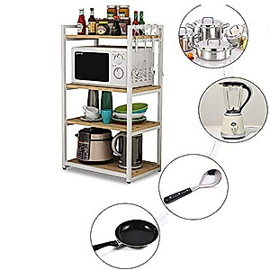 JF-XUAN Kitchen Shelf Microwave Oven Rack 4-layer Kitchen Storage Rack Large Capacity Oven Microwave Oven Rice Cooker Oven Storage Rack Metal Multi-function Open Shelves Large Microwave Oven Rack