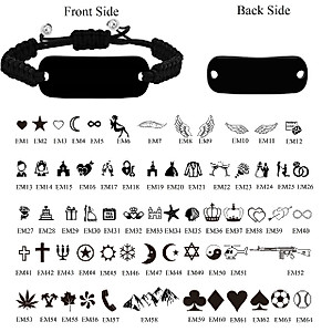 Custom Name Identity Bracelet for Dementia, Handmade Personalized Name ID Bar bracelet for Mother Father Grandma Grandpa Y1464-4D (2Pieces:Black+Black)