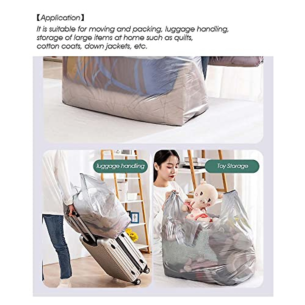 10PCS Extra-large capacity packing bag, large thickened quilt storage bag, vest bag for moving collection, carrying luggage, moisture-proof