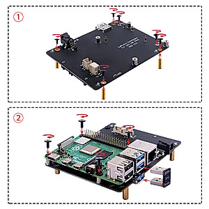GeeekPi SATA Storage for Raspberry Pi 4, 2.5 inch SATA HDD/SSD Expansion Board X825 V2.0 USB3.0 Shield for Raspberry Pi 4 Model B ( Only for Raspberry Pi 4B )