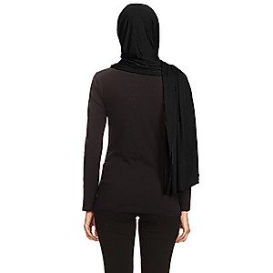 Abeelah Jersey Hijab Scarf - Made in the USA - Islamic, Muslim, African and Indian Fashion Compatible (Black)