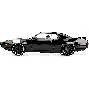 Jada Toys Fast & Furious 1:24 Dom's Plymouth GTX Die-cast Car, Toys for Kids and Adults, Black, Standard
