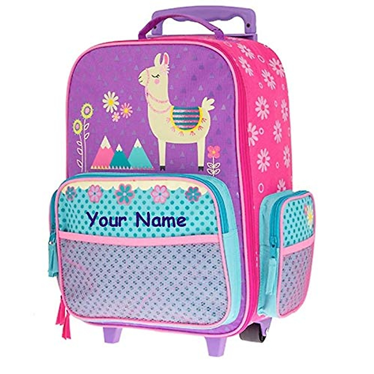 Stephen Joseph Personalized Llama Classic Rolling Luggage Suitcase Carry On Travel Bag - 14.5 Inches