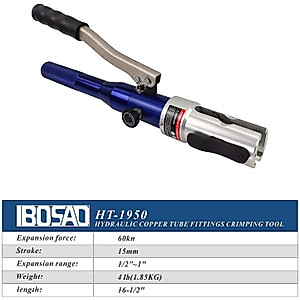 IBOSAD Copper Tube Fittings Hydraulic Pipe Crimping Tool with 1/2 inch,3/4 inch and 1 inch Jaw Copper Pipe Propress Crimpers Pressing Pliers,Suit for Narrow Space and Tee Fitting