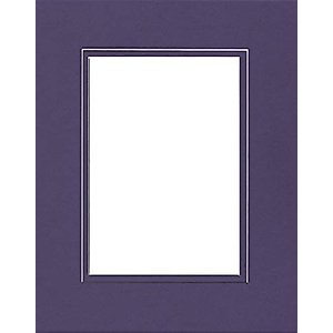 16x20 Double Acid Free White Core Picture Mats Cut for 11x14 Pictures in Purple and Purple
