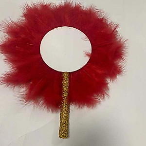 African Custom Wedding Feather Hand Fan DIY Handmade Bride Hand Held Photo Props Luxury Wedding Feather Fan Wedding Party Favors