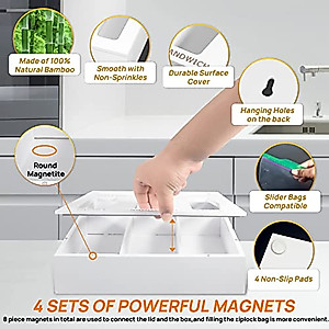 RNOONY Food Storage Bag Organizer, Gallon Quart Snack Sandwich and Slider Bag Dispenser for Kitchen Drawer(1 Box 4 Slots)