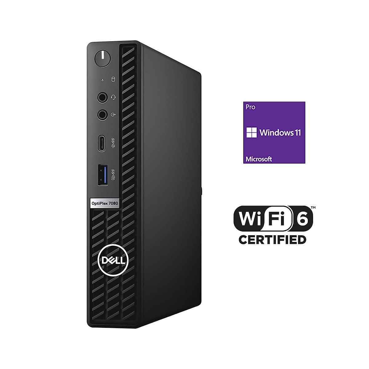 Dell OptiPlex 7080 Micro Form Factor Mini Business Desktop, Intel Core i5-10500T Processor, 64GB RAM, 1TB PCIe SSD, DisplayPort, RJ45, Wi-Fi 6, Type-C, Bluetooth, Windows 11 Pro, Black