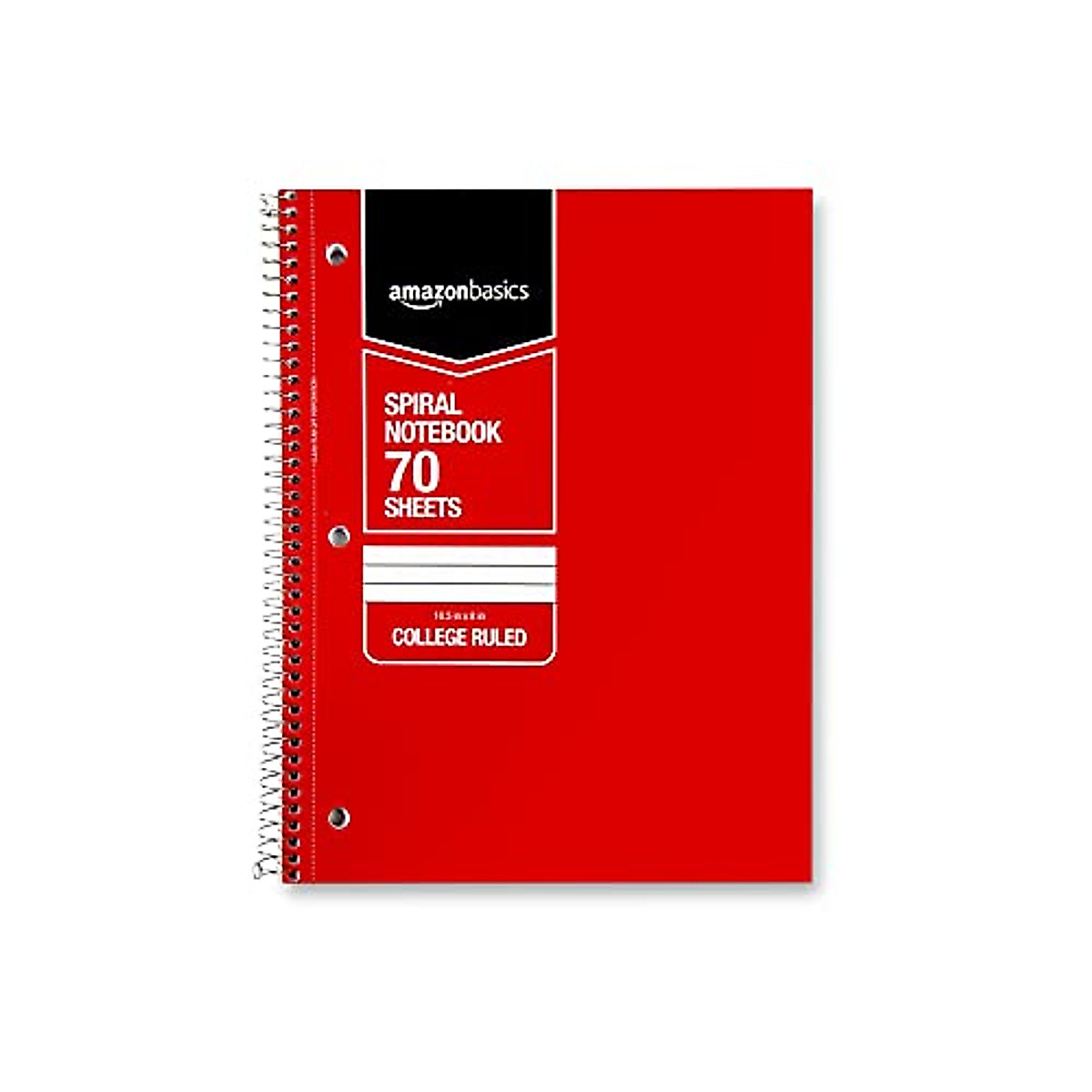 Amazon Basics College Ruled Wirebound Spiral Notebook, 70-Sheet - 5-Pack, Assorted Solid Colors