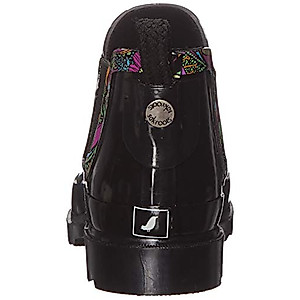 The SAK Women's Sakroots Rhyme Ankle Rainboot Rain Boot, Black with Rainbow Spirit Desert, 6 Medium US