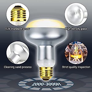 REPTI ZOO 2 Pack Reptile Heat Lamp, 75W Reptile Basking Bulb Simulate Natural Sunlight Heating Lamp Bulb, UVA Heat Lamp Bulb for Reptiles Chickens Heating Use