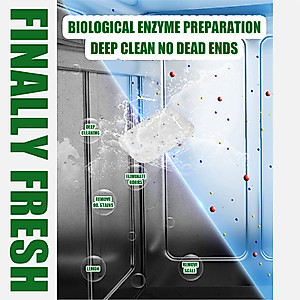 Finally Fresh Dishwasher Cleaner And Deodorizer, Dishwasher Cleaner Tablets to Remove Limescale and Mineral Buildup, Formulated to Clean Inside All Machine, 12 Count.