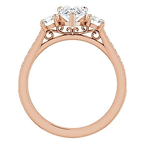 925 Silver, 10K/14K/18K Solid Gold Moissanite Engagement Ring, 1.0 CT Pear Cut Handmade Solitaire Ring, Diamond Wedding Ring for Women/Her Anniversary Ring, Birthday Rings, VVS1 Colorless Gift