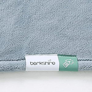 berkshire Eco Coral Fleece Throw Blanket,Coral Velvet Throw Blanket,All Season Fleecy Plush SeraSoft Throw Blanket,300GSM Lightweight Throw Blanket for Bed (Polar Blue,90x90 inches)