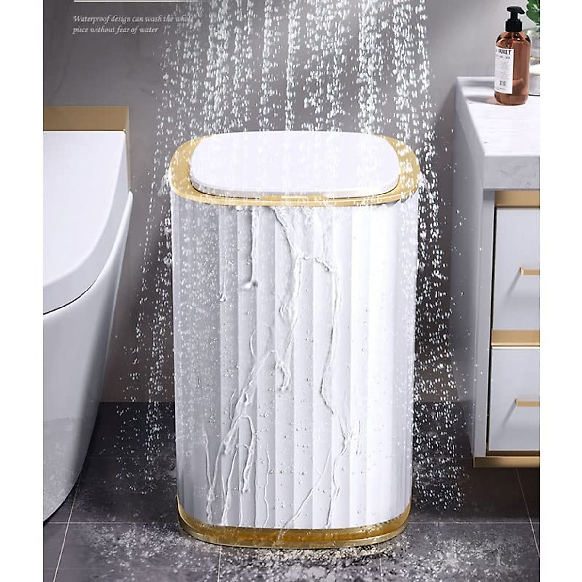 CZDYUF Shipping Smart Sensor Garbage Bin Kitchen Bathroom Toilet Trash Can Best Automatic Induction Waterproof Bin with Lid 15L