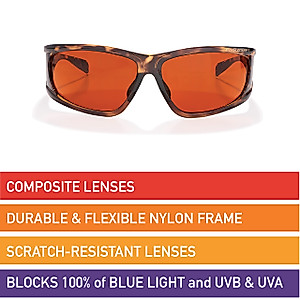 BluBlocker, Demi-Tortoise Viper Sunglasses with Scratch Resistant Lens | Blocks 100% of Blue Light and UVA & UVB Rays | Gender Neutral - Men, Women & Everyone | 2721K | Blue Light Glasses | Sunglasses
