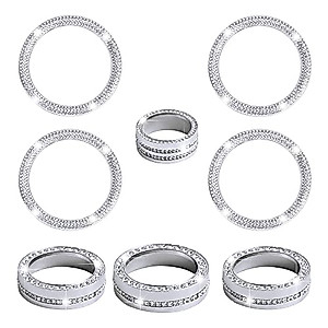 CARFIB for Jeep Bling Accessories Jeep Wrangler JL JLU Gladiator JT Air Vents AC Knobs Decals Stickers 2020 2021 Car Women Rhinestone Silver 8 Pack