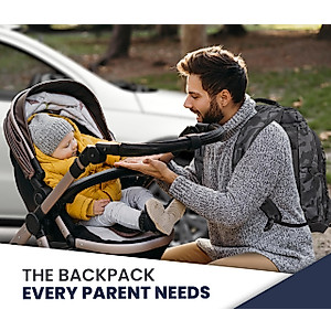 Toddlers and Gunners Dad Diaper Bag, With Diaper Changing Mat, USB Port & Laptop Compartment. Diaper Bag Backpack with Straps for Stroller. Large Diaper Bag for men and women (Black Camo).