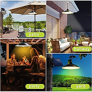 intelamp Solar Pendant Lights, Solar Shed Lights by Remote Control Solar Powered Indoor & Outdoor Lights Hanging Lights for Storage Room Home Yard Porch Balcony