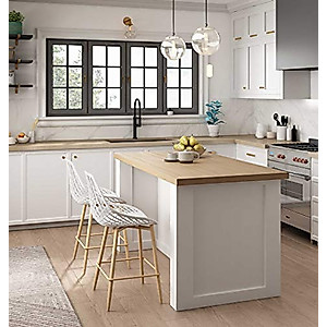 Jamesdar Camber Counter Chair (Set of 2), White/Natural