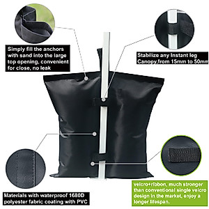 ABCCANOPY Canopy Weights 112 LBS Gazebo Tent Sand Bags,4pcs-Pack (Black)