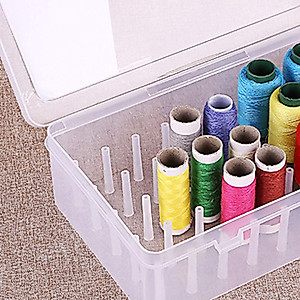 42 Grids Clear Plastic Organizer Box Axis Sewing Threads Box Transparent Needle Wire Storage Organizer Containers for Spools Home Embroidery & Sewing Thread Transparent