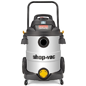 Shop-Vac 9627706 Contractor Series Wet Dry Vacuum, Stainless Steel Tank, 10 Gallon, 1-1/2 Inch x 12 Foot Lock-On Hose, 105 CFM, (1-Pack)
