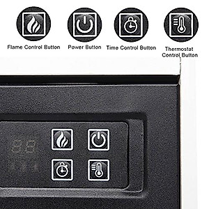 FRITHJILL Electric Fireplace, Freestanding Portable Wood Cabinet Fireplace Heater with Remote Control, 1400W