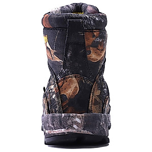 cungel Men's Hunting Boot 8-INCH Camouflage Timber Waterproof Hunter Shoes Forest Boots Jungle Anti-Slip Lightweight Breathable Durable Fishing Hiking Working Field Hunting(black camo,7.5)