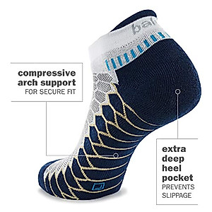 Balega Silver Compression Fit Performance No Show Athletic Running Socks for Men and Women (1 Pair), Lilac/Watermelon, Large