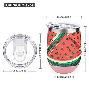 OPTKSNCU 304 Stainless Steel Insulated Cup with Lid, Watermelon Design Print Durable, And Easy to Clean – Ideal for Home, Office, And Gift Giving