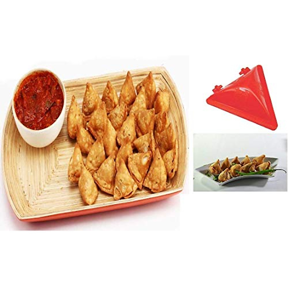 plenzo 4 PCs Heavy Plastic Dough Press Dumpling Samosa Modak Gujiya Pie Mould Maker Kitchen Tool (Professional)