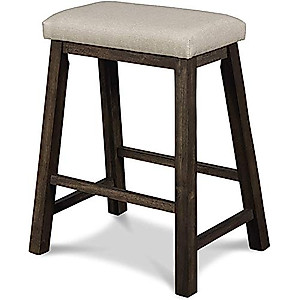 New Classic FURNITURE Derby Counter Dining Stool Set with 1 Table and 4 Chairs, Chocolate