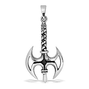 WithLoveSilver 925 Sterling Silver Viking Battle Axe Pendant