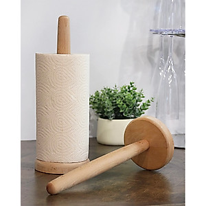 CHAUNCEY HOME Wooden Paper Towel Holder - Kitchen Paper Hanger Rack Bathroom Towel Roll Stand Organizer Simply Standing Countertop Paper Roll Holder