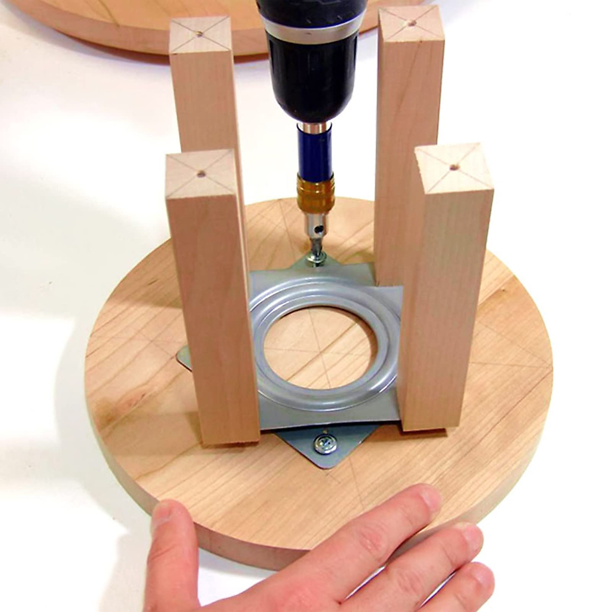 SEUNMUK 25 Pack 3.7 Inch Lazy Susan Turntable Bearing Lazy Susan Bearing Hardware Swivel Plates Bearing Plate for Kitchen Racks, Craft Table, Makeup Holder, 300lbs Capacity, Silver