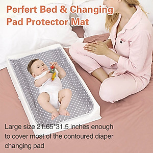 Baby Diaper Changing Pad, 21 5/8" x 31.5" Waterproof Changing Pad Liners 2Pack - Reusable Soft and Absorbent Portable Changing Mat(Star2PCS)