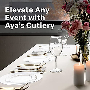 Aya's 100 Clear Plastic Plates Disposable, Premium Heavy-Duty Plastic Plates - 50 Plastic Dinner Plates 9" + 50 Salad, Dessert, Appetizer Plates 6.25" for Weddings - Disposable Clear Plates for Party