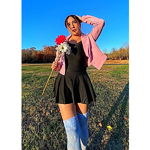 speerise Womens Short Sleeve Skirted Leotard with Built-in Panty, Adult Ballet Dance Scoop Neck Unitard for Gymnastic Performance