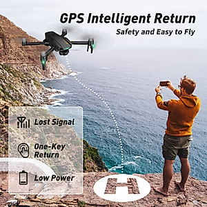 GPS Drone with 4K Camera for Adults, Profesional Long Range 12000ft 4K Video / Image Transmission, 3-Axis Gimbal EIS Anti-Shake HD Camera Quadcopter with Brushless Motor, Auto Return Home, 4km Long Control Range